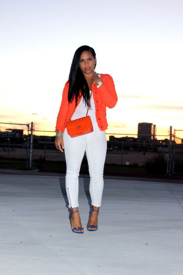 Orange Chanel inspired Tweed jacket – Major Must Haves